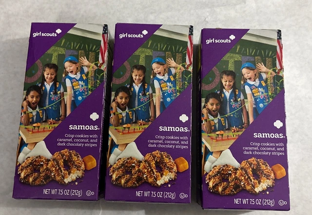 2025 GIRL SCOUT Cookies, Samoas Lot of 3 Boxes Little Brownie Bakers £ ...