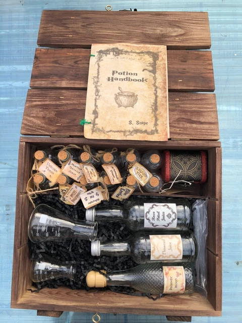HARRY POTTER magic potions Wooden Box ,Potion Bottles , Measure Jugs ...