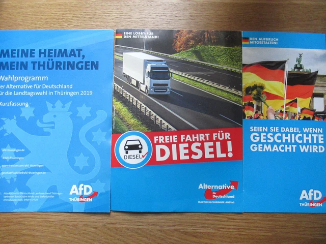 AFD THÜRINGEN - 3 Flyer zur Landtagswahl 2019 * Björn Höcke ...