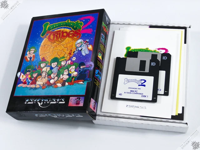 PC IBM LEMMINGS 2 The Tribes Big Box 3.5" Msdos Vintage Computer Game ...