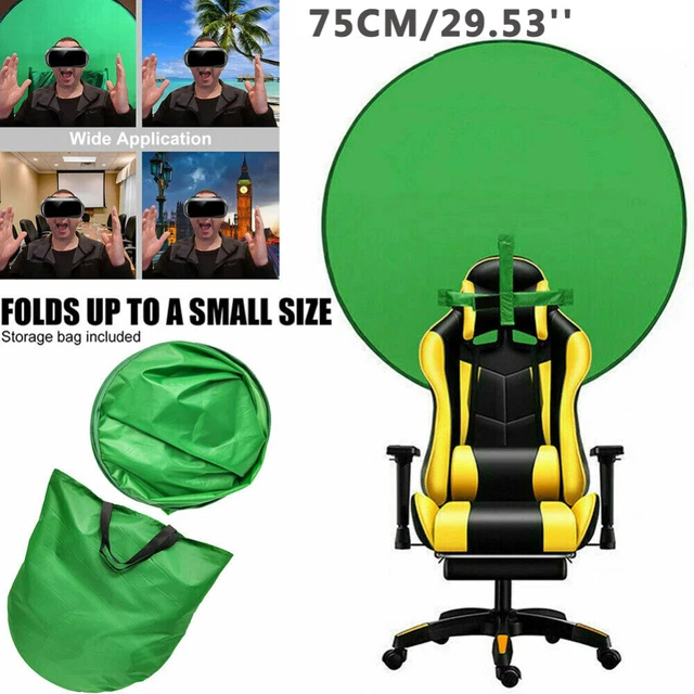 LARGE GREEN SCREEN Round Background Foldable Twitch Chair Backdrop ...