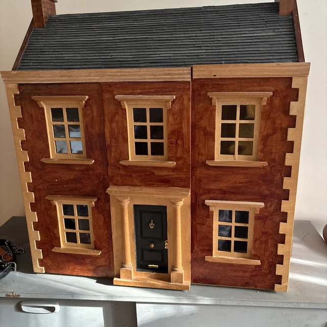 VINTAGE WOODEN DOLLS House Fully Furnished Needs Finishing £156.70 ...
