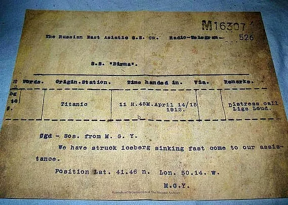 TITANIC DISTRESS CALL Vintage Old Retro Unsual Unique Ephemera Morse ...