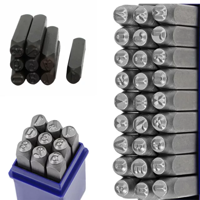 3-12.5MM STEEL NUMBER Letter Metal Punch Stamps Alphabet Set Leather ...