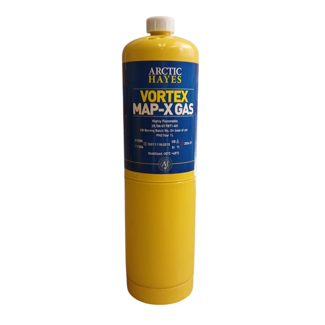 VORTEX MAP X Gas Arctic Hayes MAP-X UN2037 400g Brazing Cylinder Blow ...