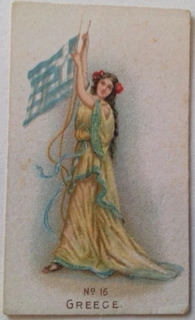 1900'S GREECE ANTIQUE GREEK FLAG TRADE CARD £16.15 - PicClick UK