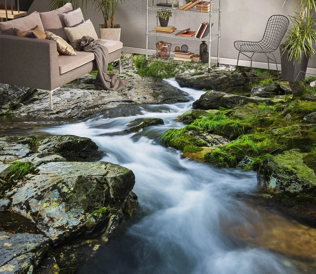3D RIVER STONES O2989 Floor WallPaper Murals Wallpaper Mural Print AJ ...