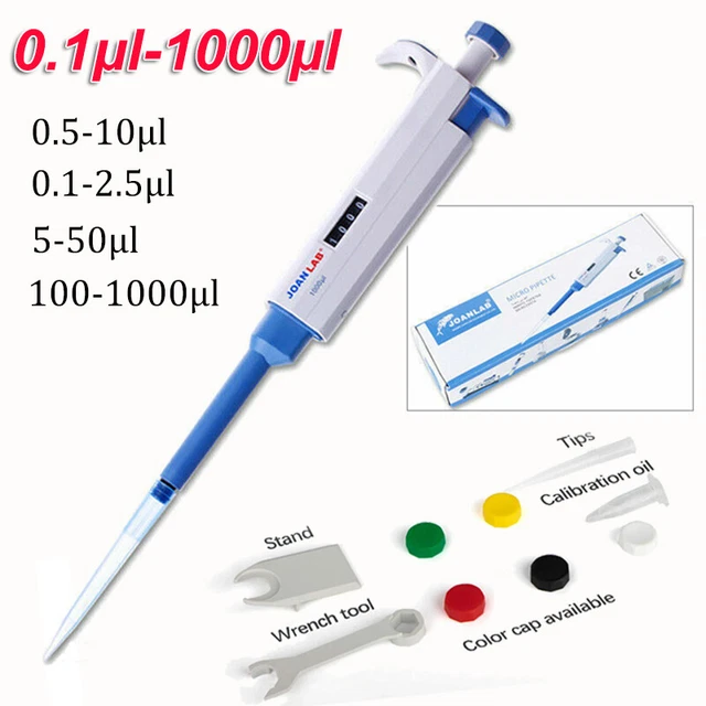 0.1ΜL-1000ΜL LAB MICROPIPETTE Volume pipette Single Channel Adjustable ...
