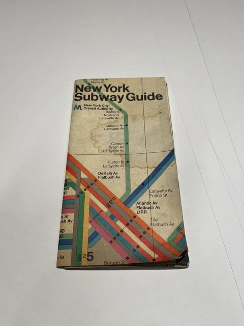 RARE 1972 NYC Subway Map Guide Massimo Vignelli Bmt Ind Irt Ny Nycta £ ...