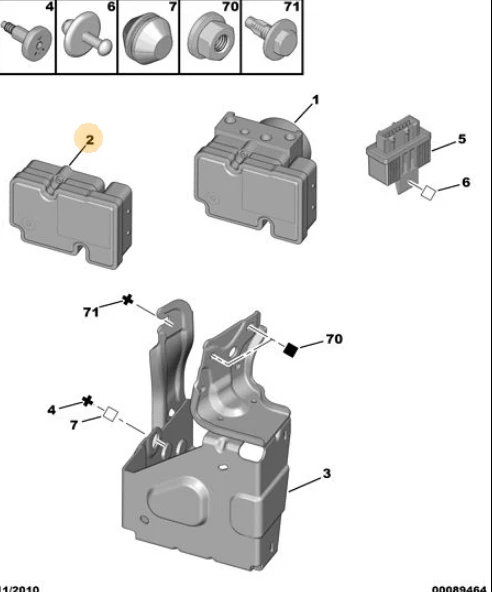 CENTRALINA ECU ABS Esp Citroen C2 C3 Peugeot 207 307 Originale 4542N1 ...