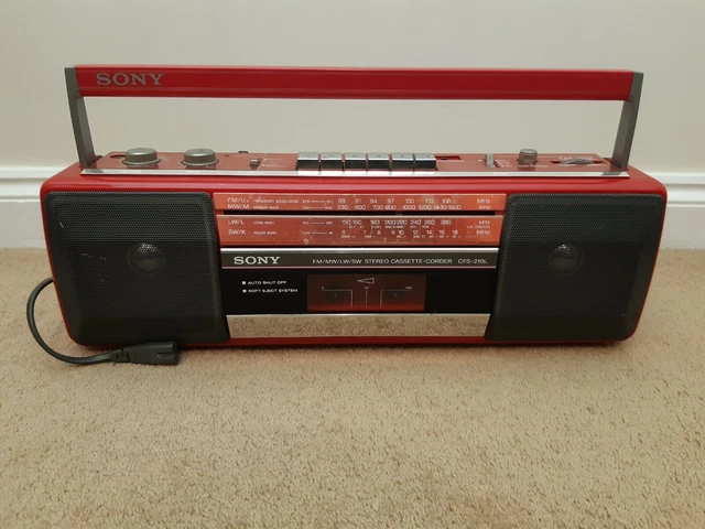 SONY CFS-210L VINTAGE Boombox Ghettoblaster Radio Portatile, rara ...