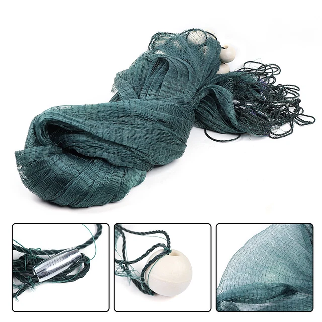 FISHING NET 10X65FT w/ Floaters Sinker Drag Bait Nets Nylon For Seining ...