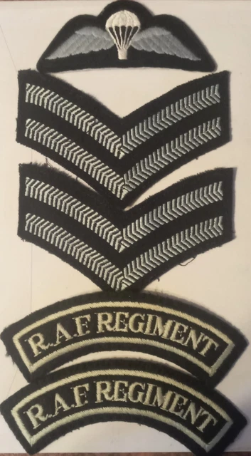 RAF REGIMENT AIRBORNE Corporal Rank Stripes Badge Set £10.00 - PicClick UK