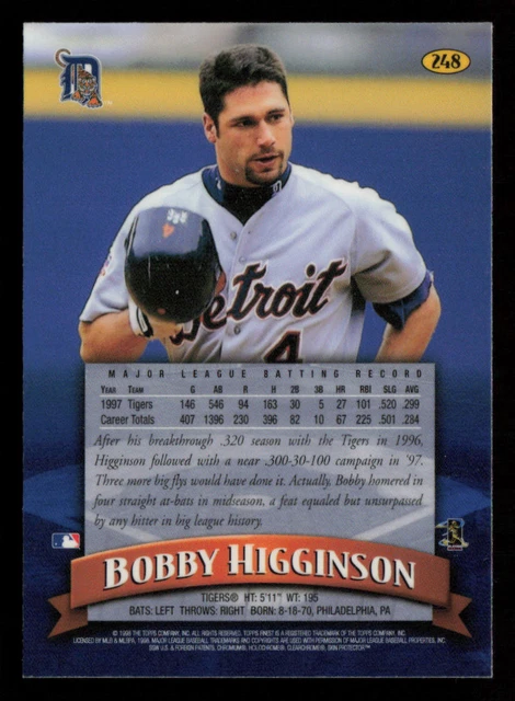 1998 FINEST BOBBY Higginson #248 Detroit Tigers carte de baseball EUR 1 ...