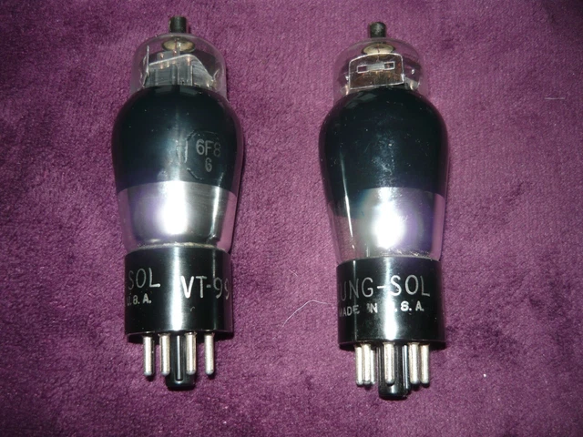 RARE TUBE -6F8 (Vt99)Tung Sol( 6Sn7-Vt 231-B 65 Con Adapter ) Black-Nos ...