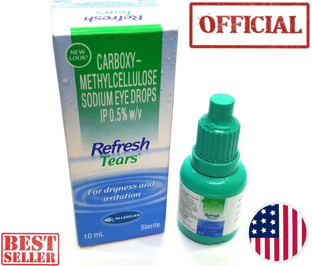 NEW REFRESH TEARS OFFICIALLY USA Lubricant Eye Drops Exp.2026 Clear ...