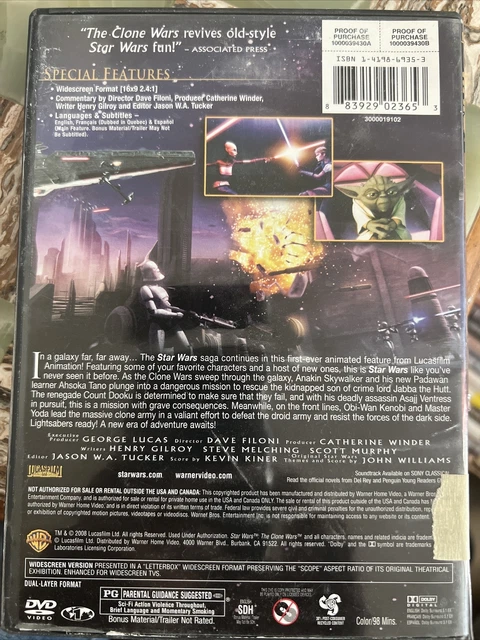 STAR WARS: THE Clone Wars (DVD, 2008) #2609 EUR 2,27 - PicClick IT
