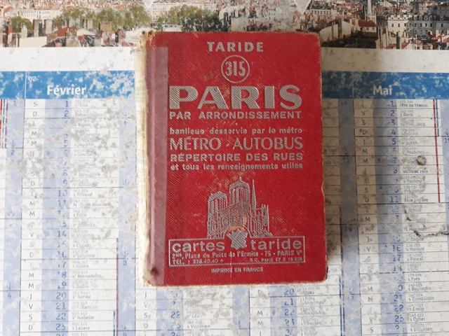 PLAN GUIDE DE Paris Cartes Taride EUR 5,00 - PicClick FR