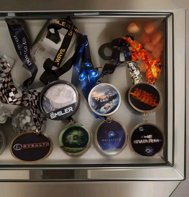 THORPE PARK ALTON Towers Medals x7 Rare Vintage Merlin Pin Badges Merch ...