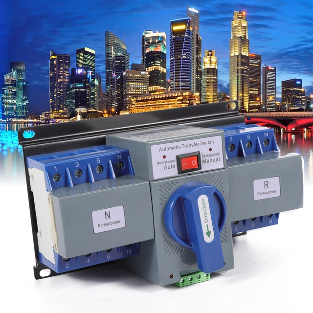 63A 4P AUTOMATIC Transfer Switch Switcher Transfer Switch Dual Power ...