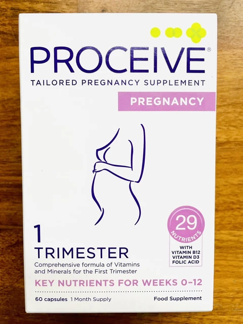 3X PROCEIVE PREGNANCY Trimester 1 Key Nutrients Vitamin Mineral 3 Month ...