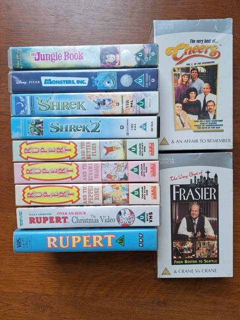 VHS TAPES x 13 various Disney, Rupert Bear and US TV Cheers & Frasier ...