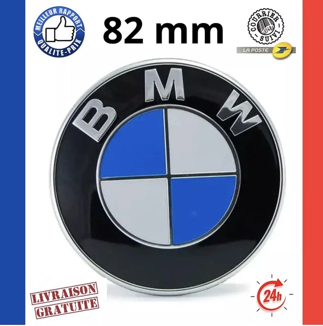 LOGO BMW 82 mm Capot Emblème E46 E90 E91 E92 E60 E34 E36 E39 E82 E87 X3 ...