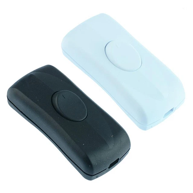 BLACK / WHITE Inline Rocker Switch Desk Table Lamp Screw Terminals 1A ...