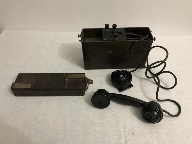 BAKELITE FIELD TELEPHONE Ericsson Army Military Ww2 Wwii 1940 Phone ...