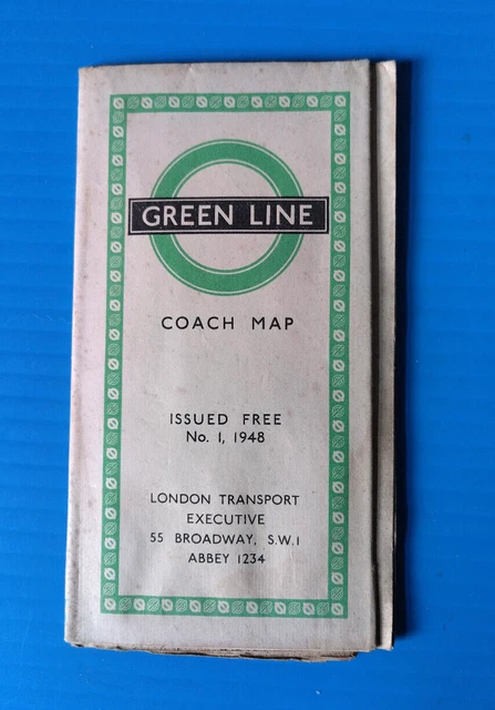 VINTAGE LONDON TRANSPORT Green Line coach map No 1 - 1948 £10.50 - PicClick UK
