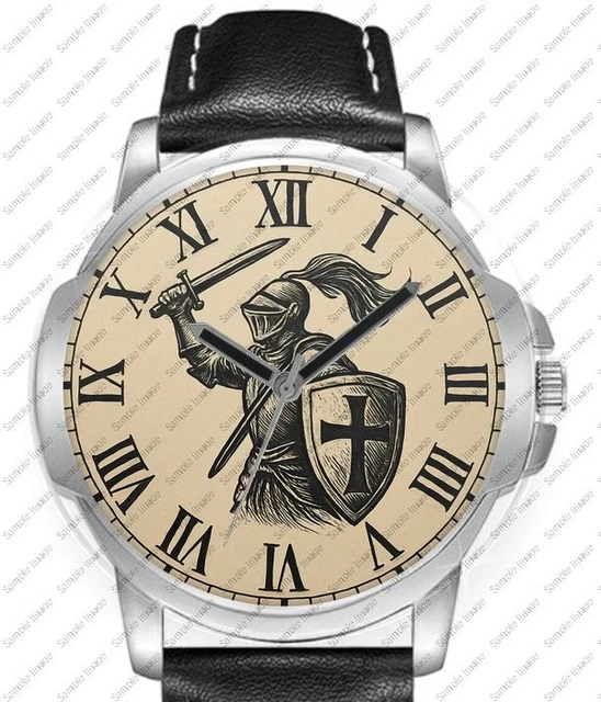 TEMPLAR KNIGHT ROMAN Numerals Art Stylish Leather Strap Wrist Watch £33 ...