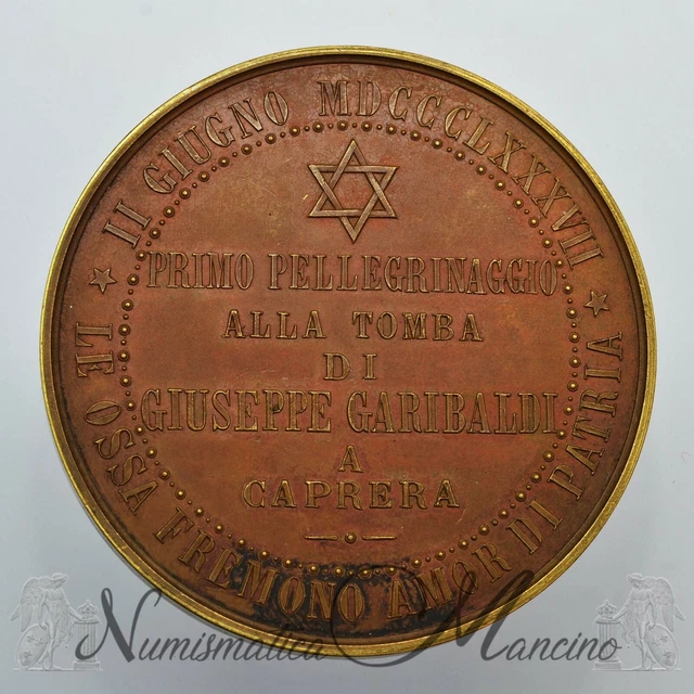 MEDAGLIA PRIMO PELLEGRINAGGIO Tomba di Garibaldi a Caprera inc Spertini ...