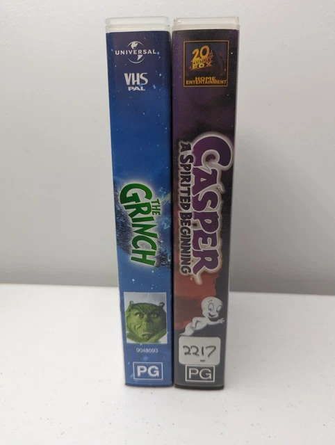 THE GRINCH, CASPER A Spirited Beginning, VHS Tape, Vintage Video, Movie ...