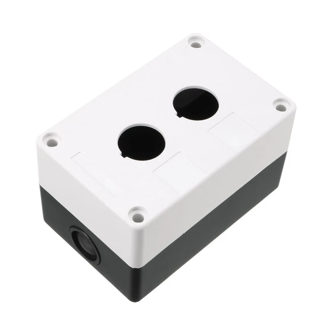 PUSH BUTTON SWITCH Control Station Box 22mm 2 Button Hole White and ...