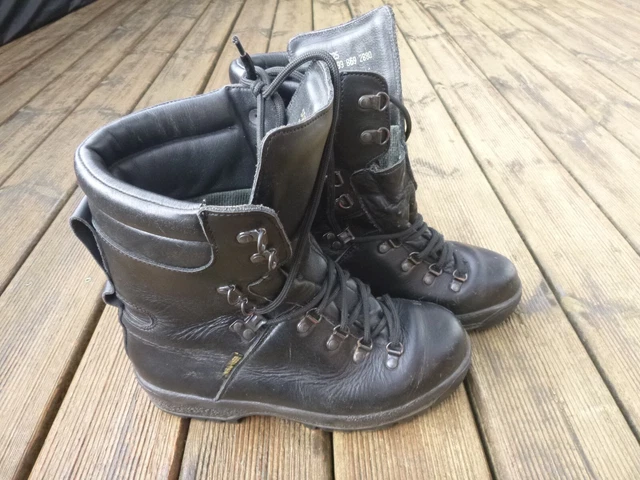 BRITISH ARMY GORE-TEX Military Combat Waterproof Black Leather Fishing ...