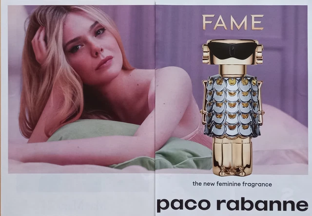 ITALIAN CUTOUT ADVERTISING 2022 Perfume PACO RABANNE FAME Elle Fanning £3.12 - PicClick UK