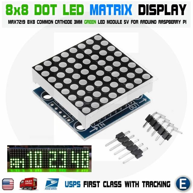 MAX7219 GREEN DOT matrix 8x8 8*8 led display module for Arduino DIY ...