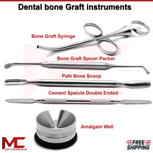 DENTAL BONE GRAFTING Syringe Scoop Packer Carrier Mixing Well Implant ...