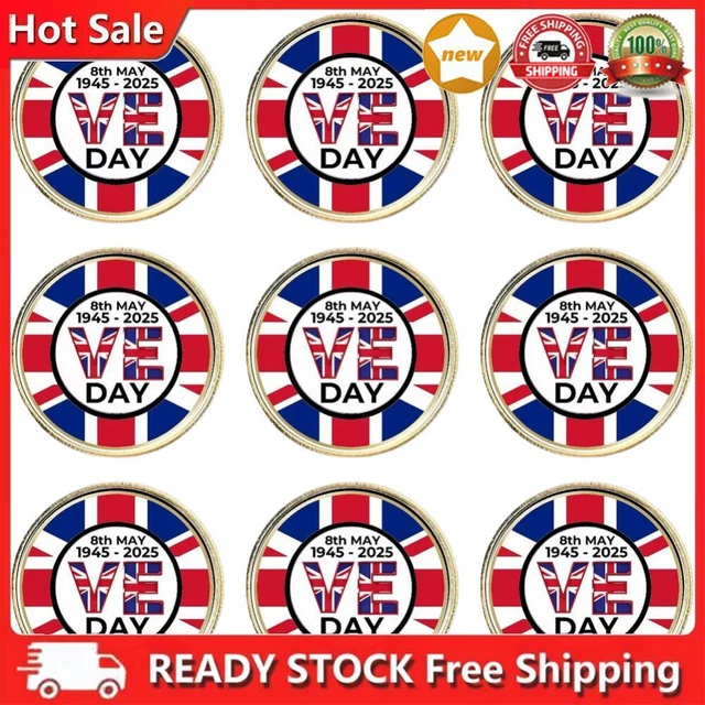 VE DAY 80TH Anniversary Pin Badge VE Day Badge VE Day 1945-2025 Lapel ...
