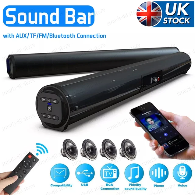 SURROUND SOUND BAR Wireless Subwoofer 4 Speaker System TV Home Theater ...