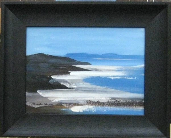 ORIGINAL OIL PAINTING White Sands of Morar , Scotland on Canvas ...