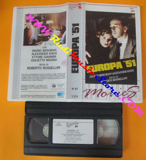 VHS FILM EUROPA '51 Roberto Rossellini Ingrid Bergman Alexander knox(F105)no dvd EUR 16,50 ...
