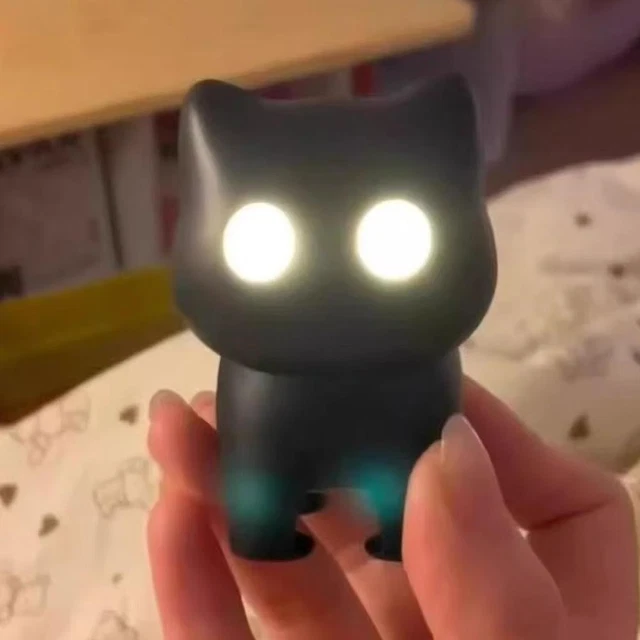 BLACK CAT NIGHT Light Keychain with Glow and Sound - Creative Ornament ...