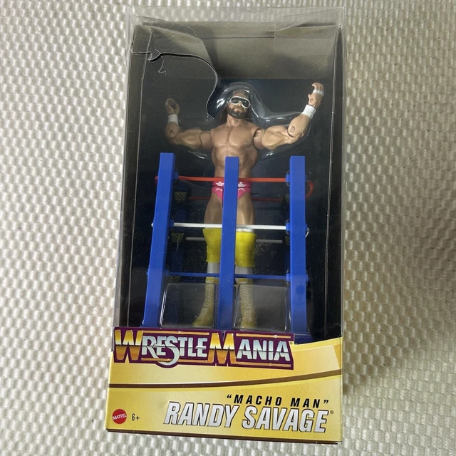 MACHO MAN RANDY Savage WWE Wrestling Mattel Action Figure & Ring New ...