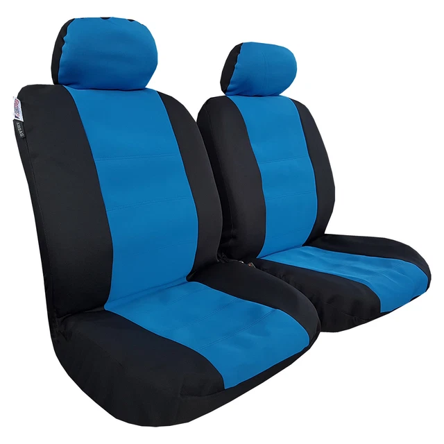 BLUE BLACK WETSUIT Waterproof Neoprene Front Airbag Seat Covers Double ...