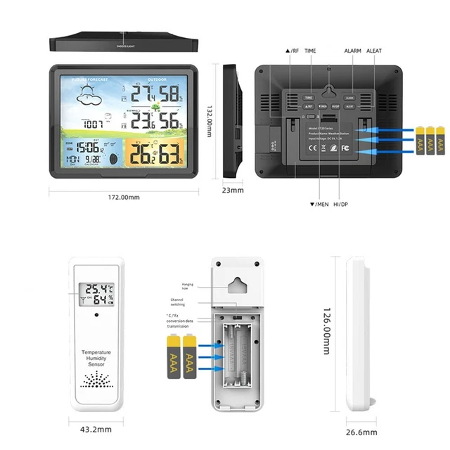 STATION MÉTÉO PROFESSIONNELLE prévision temps réel température hygromètre EUR 79,07 - PicClick FR
