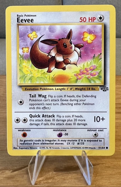 EEVEE #133 NON-HOLOGRAPHIC Pokemon Card LP - 51/64 Common Jungle Set ...