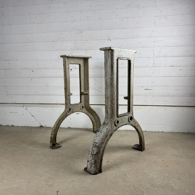 PAIR OF ANTIQUE Industrial Cast Iron Workbench Legs £445.00 - PicClick UK