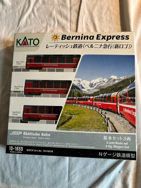 KATO 10-1655 SWISS Rhaetian Railway Bernina Express New Logo 3 Cars Set ...