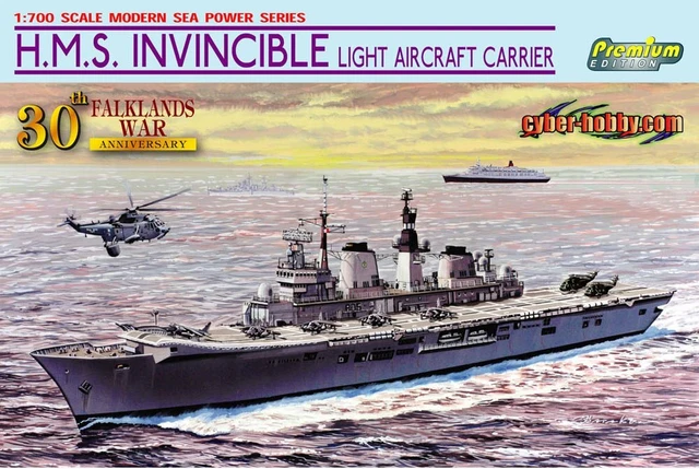 DRAGON/CYBERHOBBY 1:700 SCALE HMS Invincible Light Aircraft Carrier ...